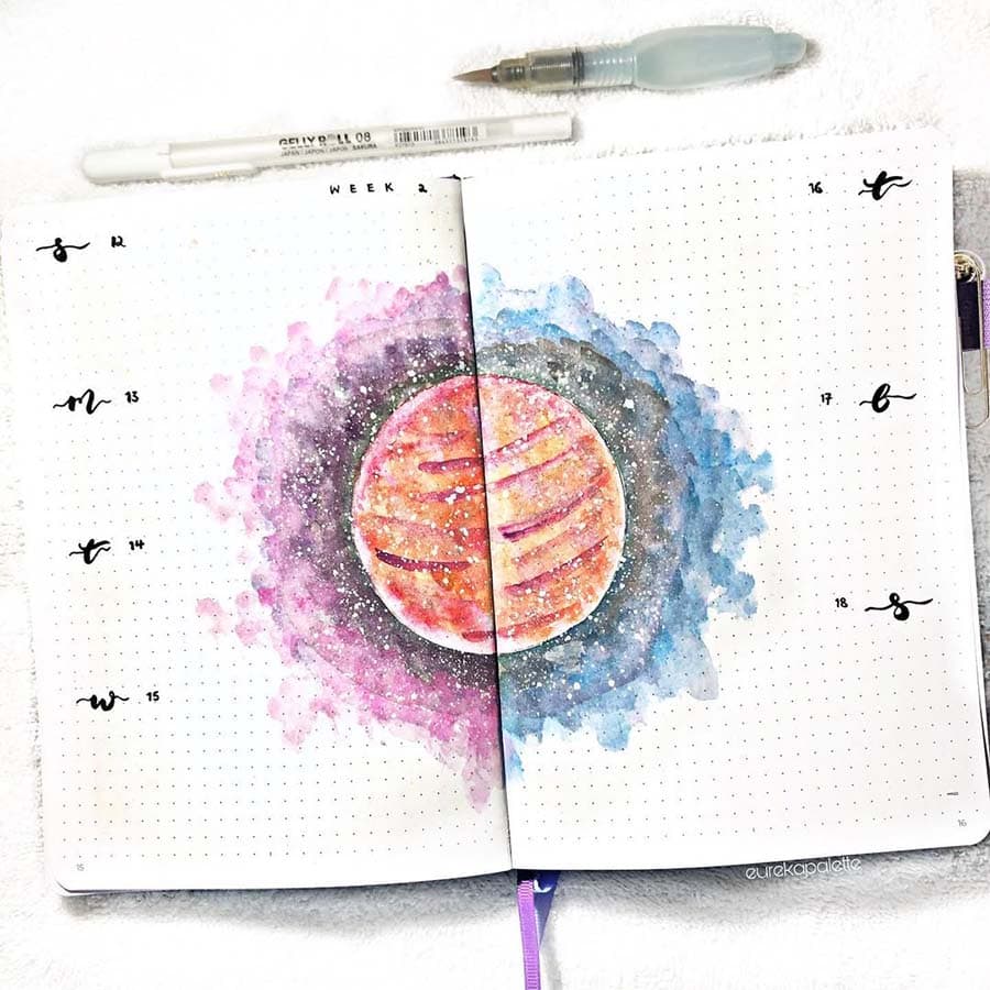 Bullet Journal Space Theme Inspirations