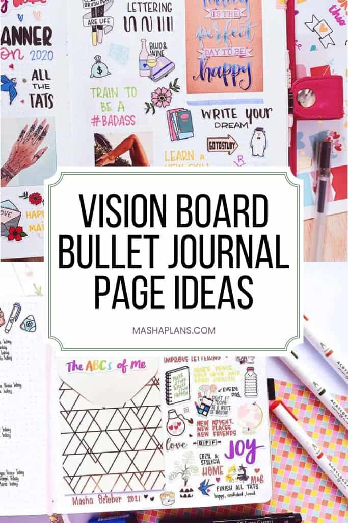 11 Vision Board Bullet Journal Page Ideas