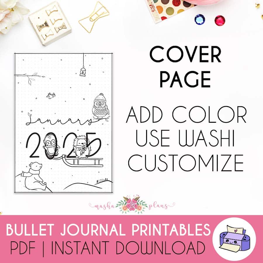 January 2025 Printable Bullet Journal Setup | Masha Plans
