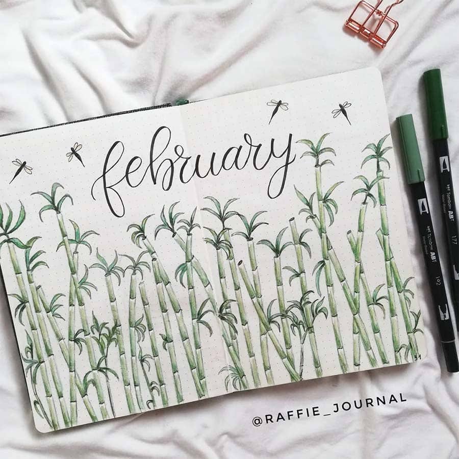 Bullet Journal Green Theme Inspirations
