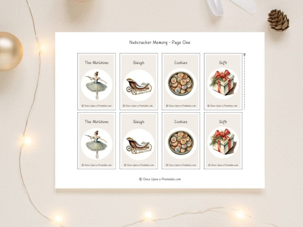 Nutcracker Memory Game Cards (Free to Print!) - Once Upon A Printable