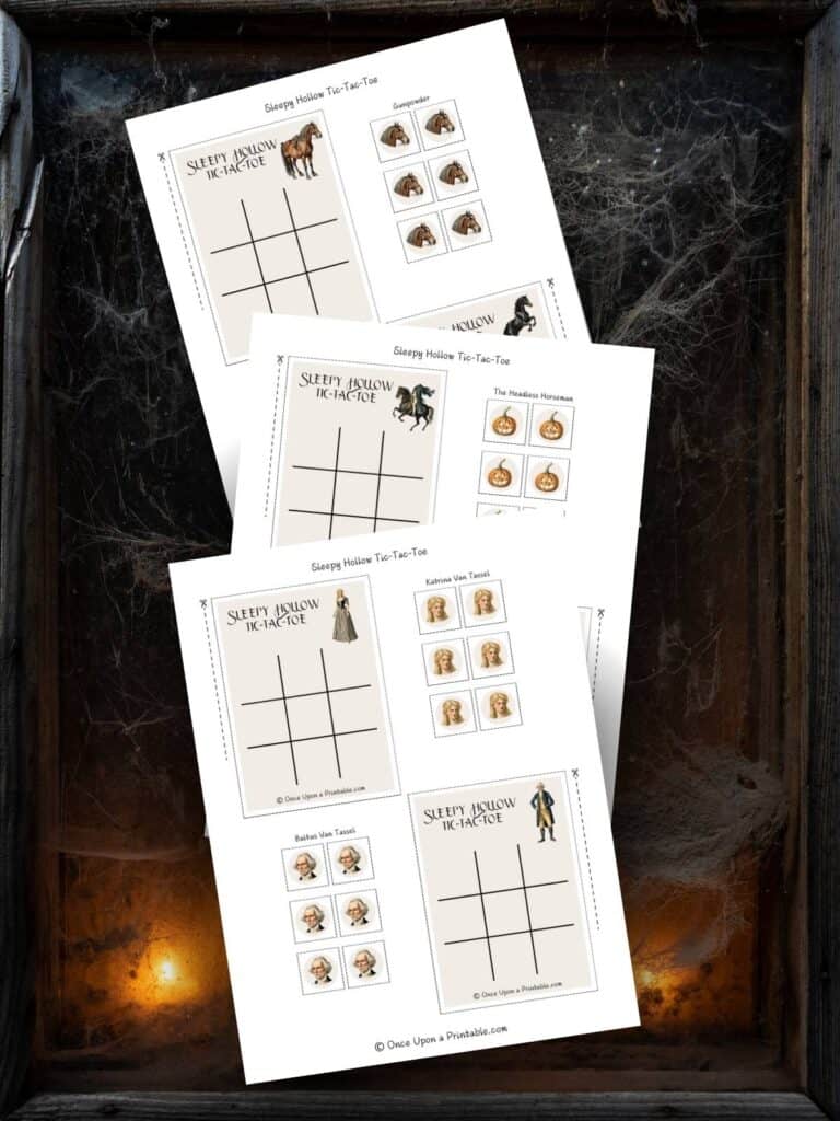 Legend of Sleepy Hollow Tic-Tac-Toe Free to Print - Once Upon A Printable