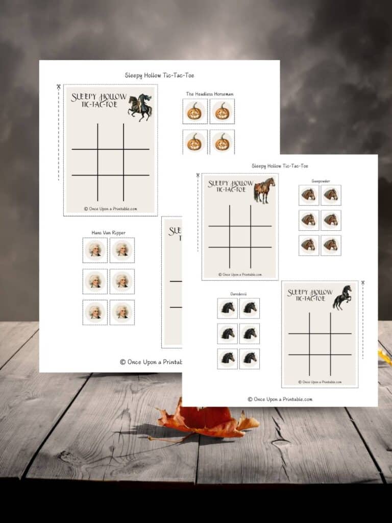 Legend of Sleepy Hollow Tic-Tac-Toe Free to Print - Once Upon A Printable