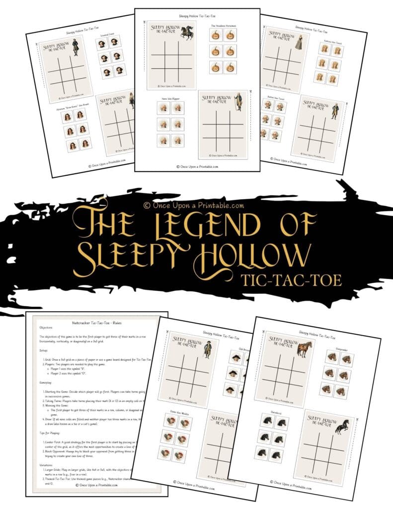 Legend of Sleepy Hollow Tic-Tac-Toe Free to Print - Once Upon A Printable