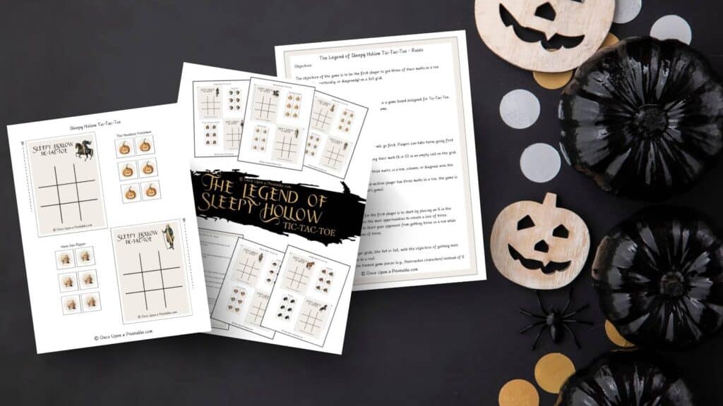 Legend of Sleepy Hollow Tic-Tac-Toe Free to Print - Once Upon A Printable