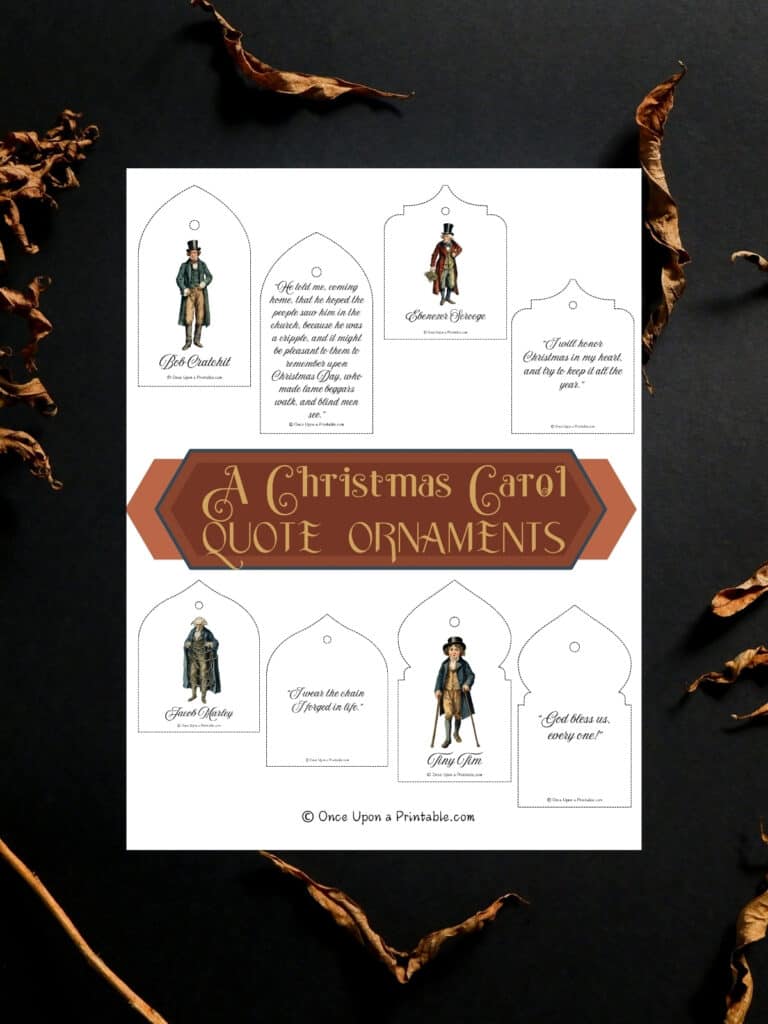 "A Christmas Carol" Quote Tree Ornaments (Free Printables) - Once Upon ...