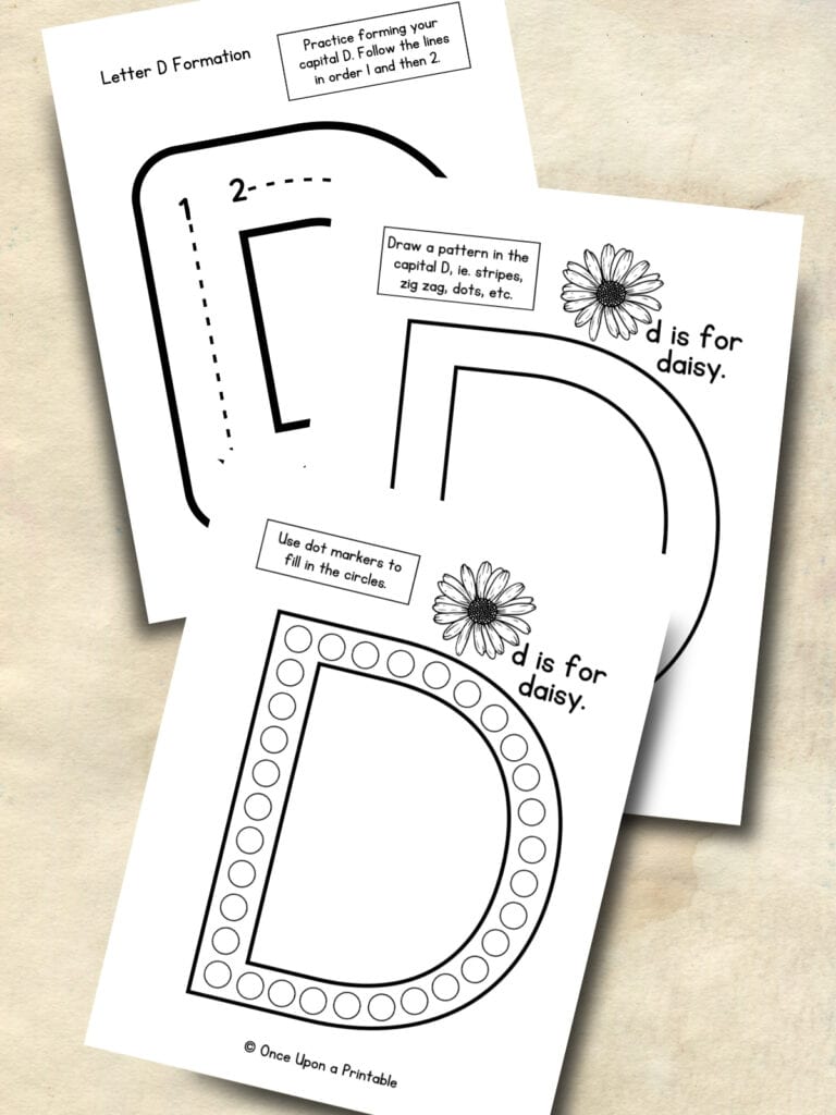 Letter D Unit Study Worksheets (Free Printables) - Once Upon A Printable