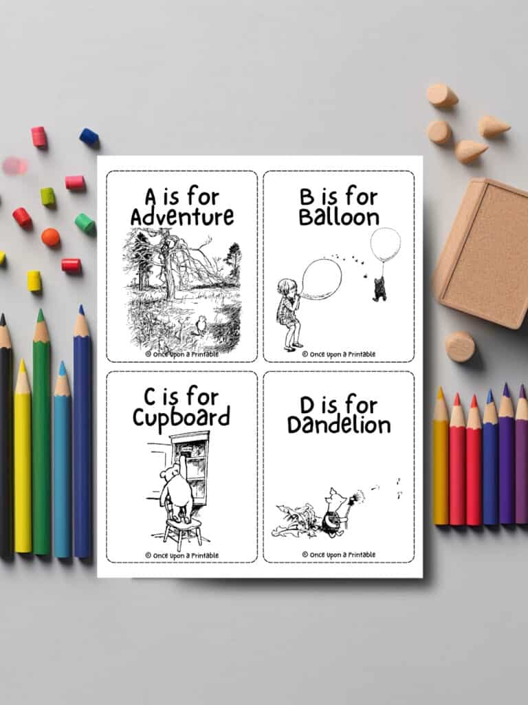 classic pooh alphabet coloring pages