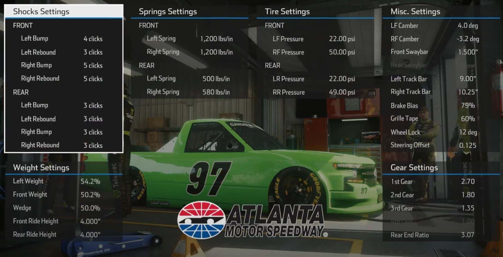 NASCAR Heat 5 Atlanta Setups – Best Sim Racing Setups