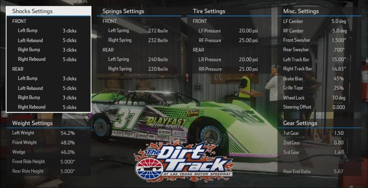 NASCAR Heat 5 Xtreme Dirt Tour Setups – Best Sim Racing Setups
