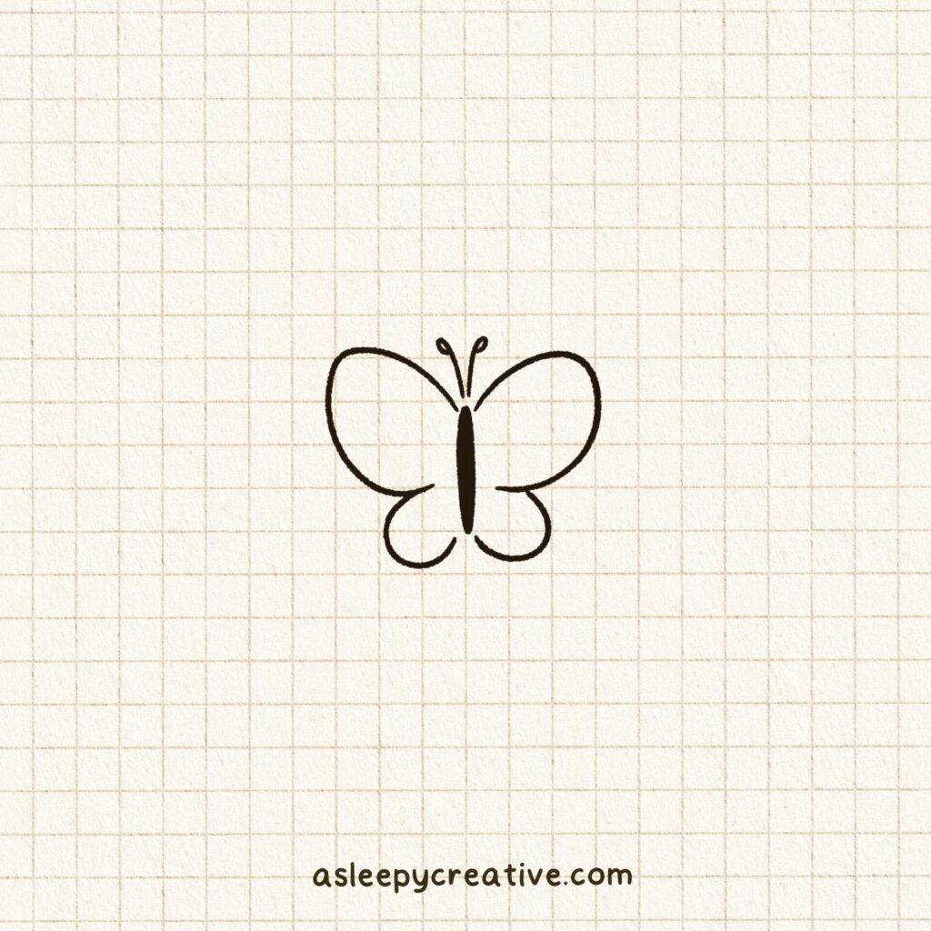 23 Cute and Easy Butterfly Drawing Ideas - a sleepy creative
