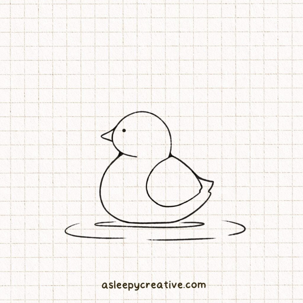 30 Easy Duck Drawing Ideas - a sleepy creative