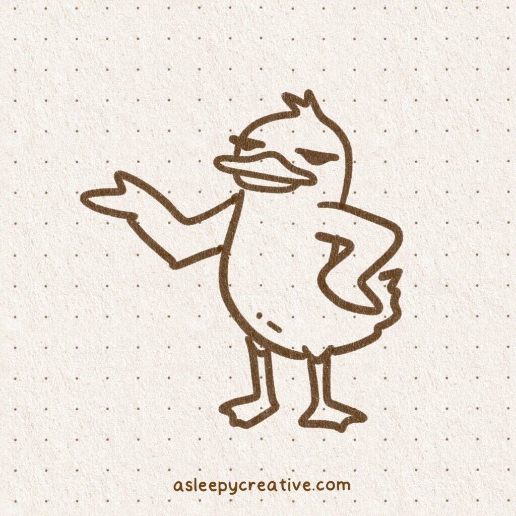 30 Easy Duck Drawing Ideas - a sleepy creative