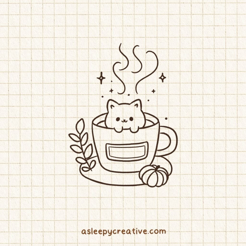 40 Cute and Easy Fall Drawing Ideas - a sleepy creative