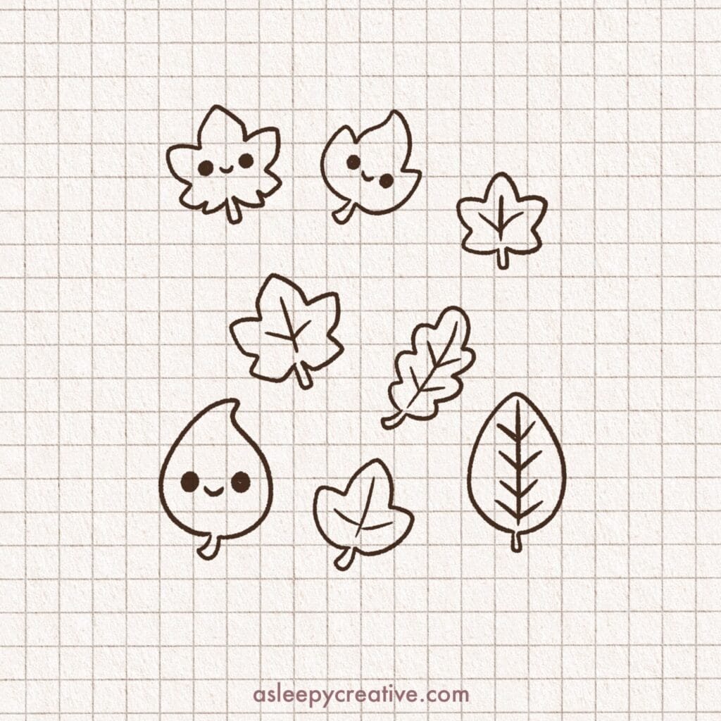 40 Cute and Easy Fall Drawing Ideas - a sleepy creative