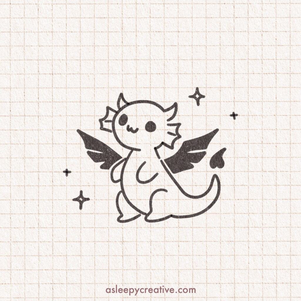 39 Cute and Easy Dragon Drawing Ideas - a sleepy creative