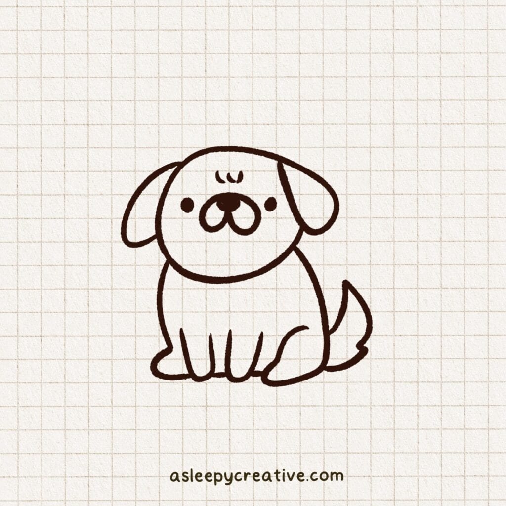35+ Cute & Easy Dog Drawing Ideas - a sleepy creative