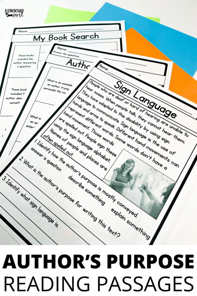 8 Great Author's Purpose Activities And Anchor Charts