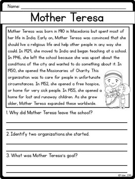 Mother Teresa Biography Pack