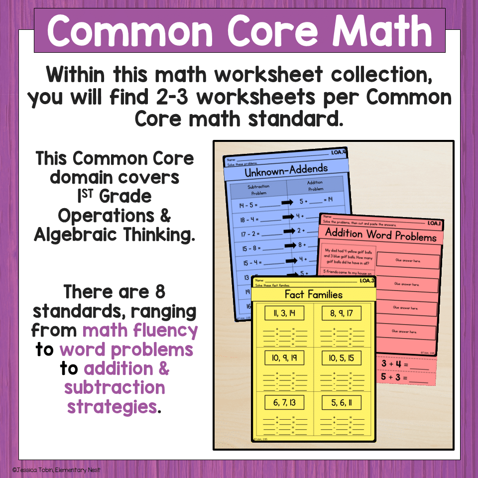 Common Core First Grade Math Worksheets 1st Grade Math Worksheets And