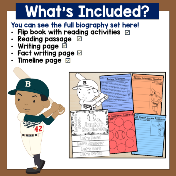 Jackie Robinson Biography Pack