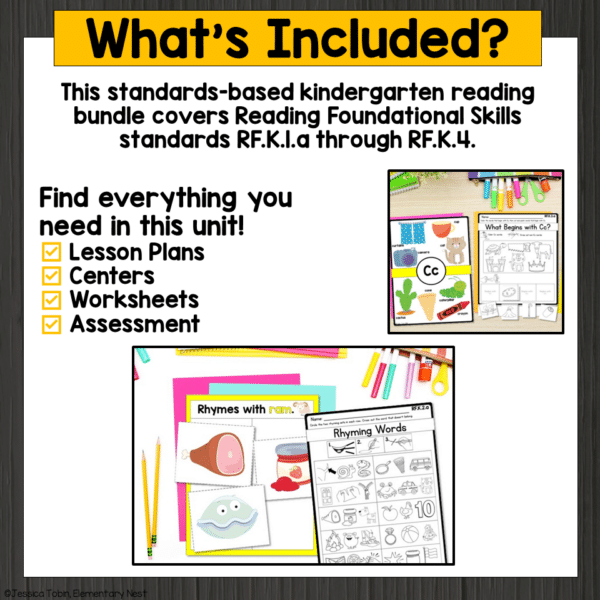 Kindergarten Reading Foundational Skills Bundle