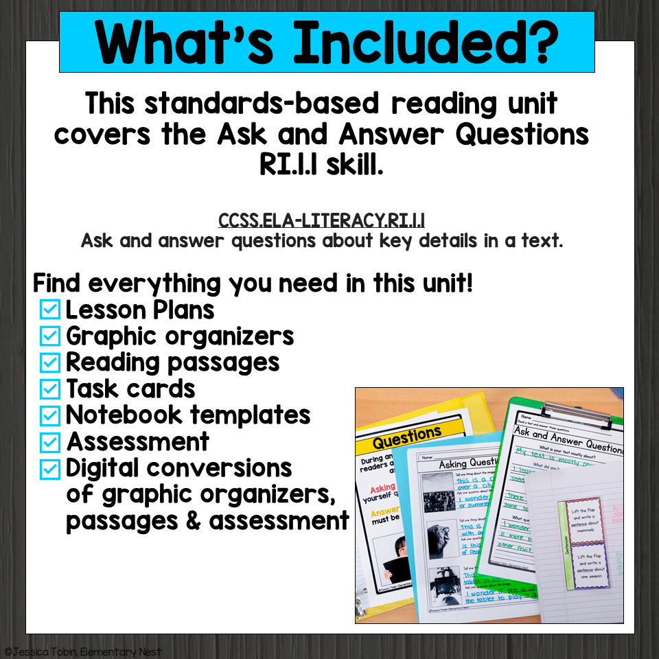 1st Grade Ask And Answer Questions RI.1.1