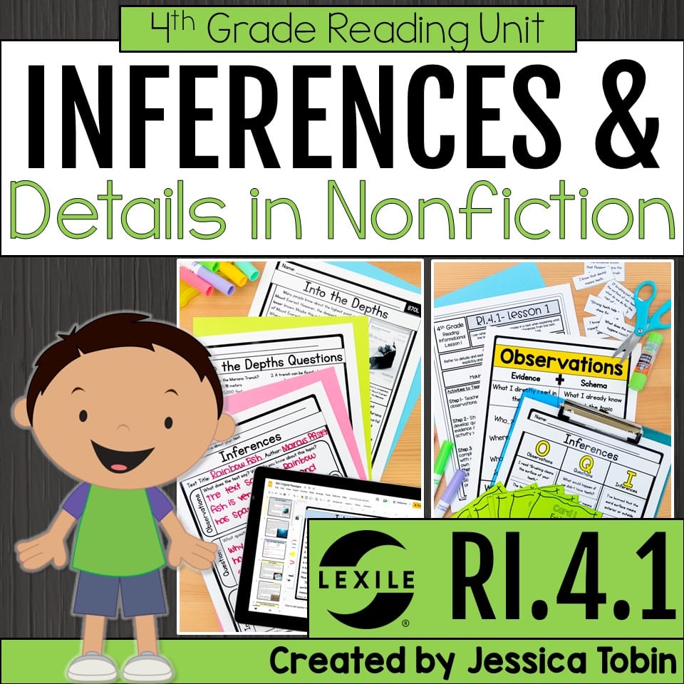 Making Inferences Worksheets And Activities RI.4.1