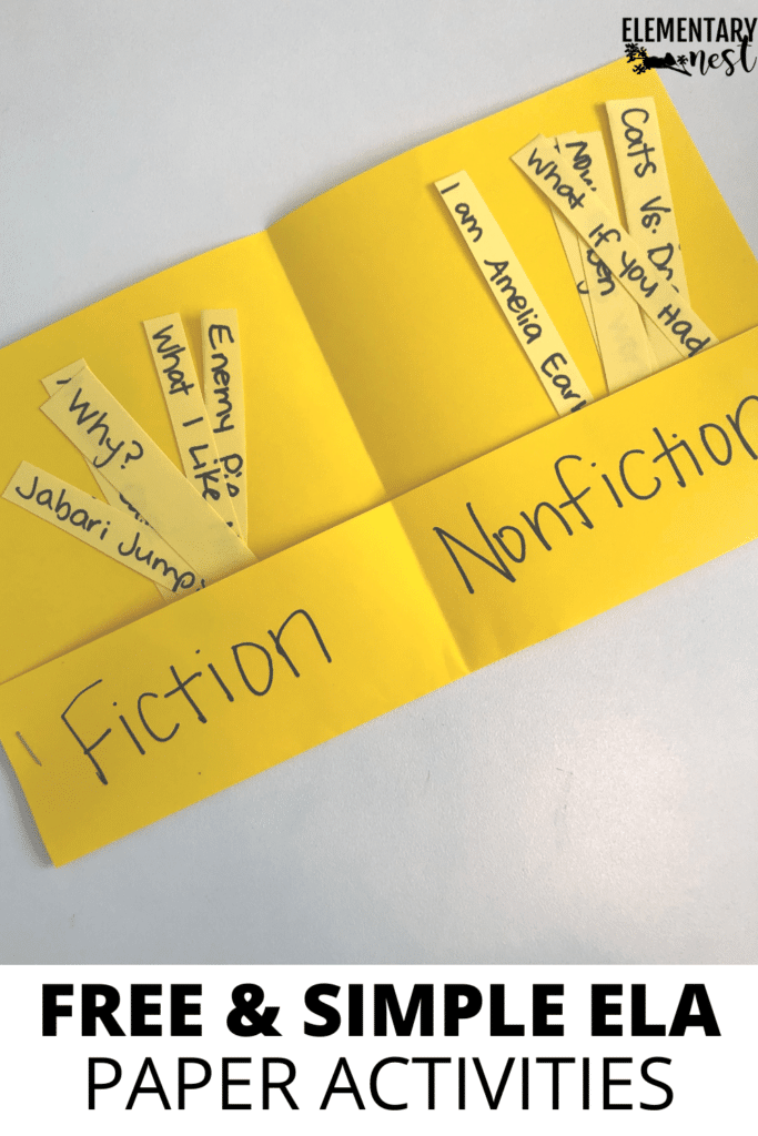 Free Folding Paper Activities For ELA