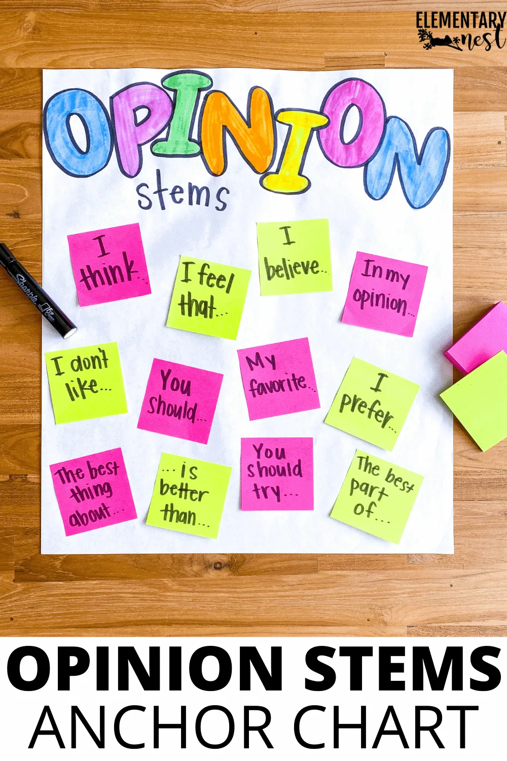 6 Strong Opinion Writing Anchor Charts