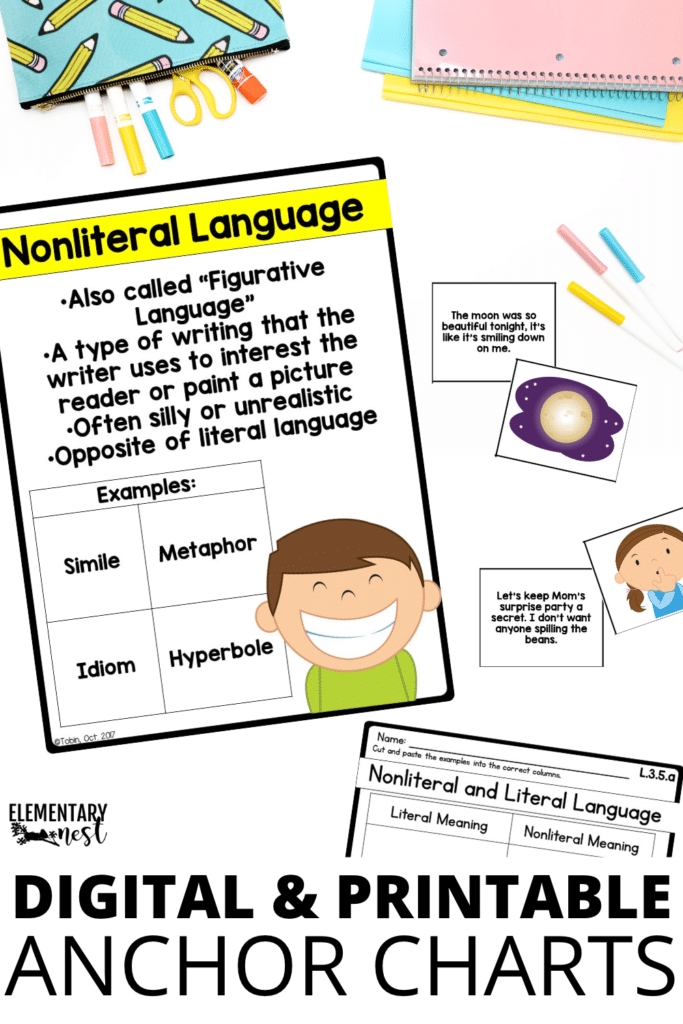 Figurative Language Anchor Charts: 3 Great Tools To Teach Similes ...