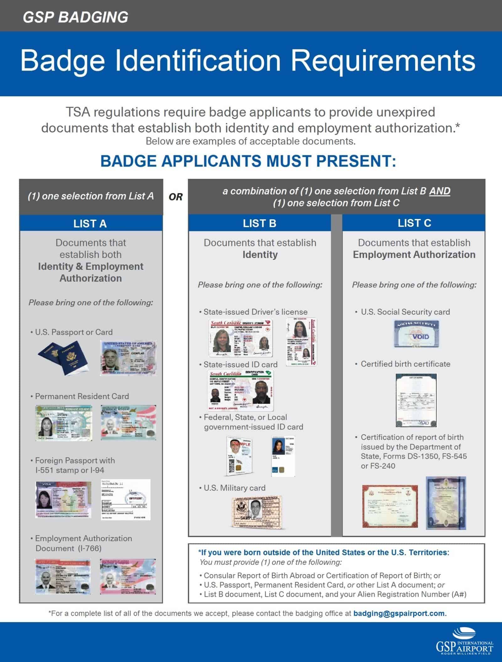 Badging - Greenville-Spartanburg International Airport (GSP) | South ...