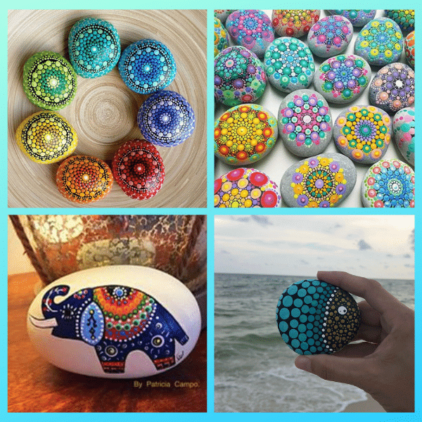 how to draw mandalas on rocks
