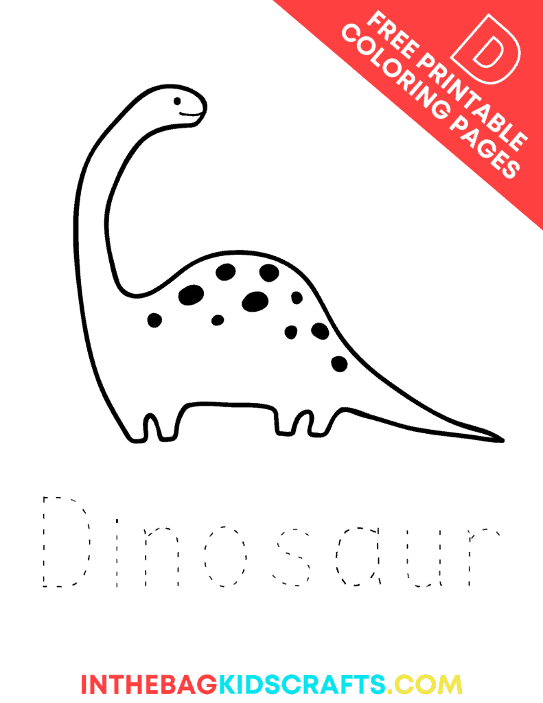d is for dinosaur coloring pages