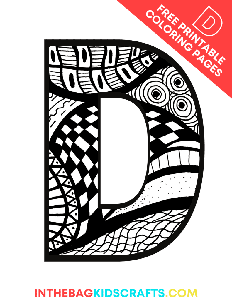 coloring pages of the letter d