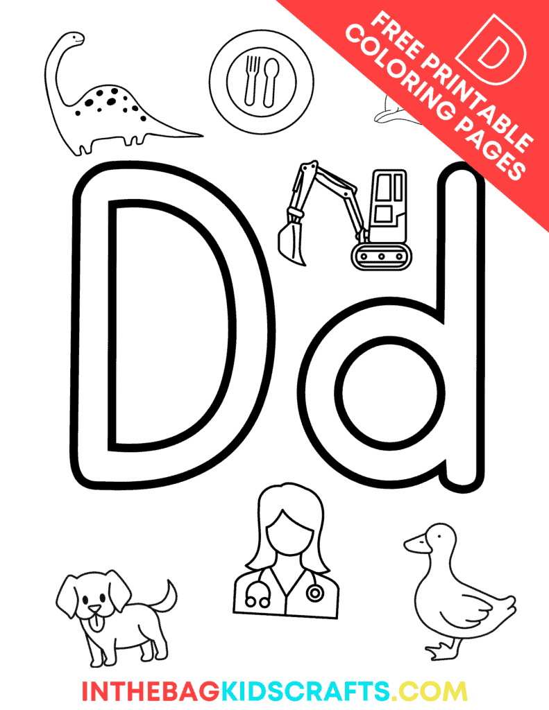 coloring pages of the letter d