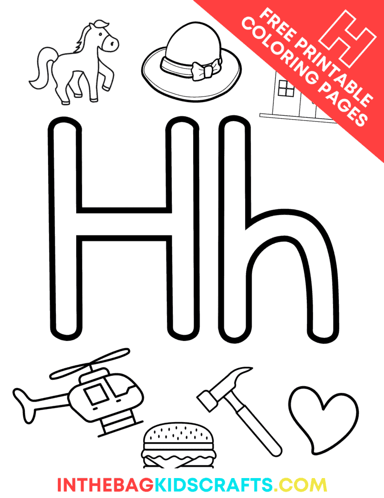 free letter h coloring pages