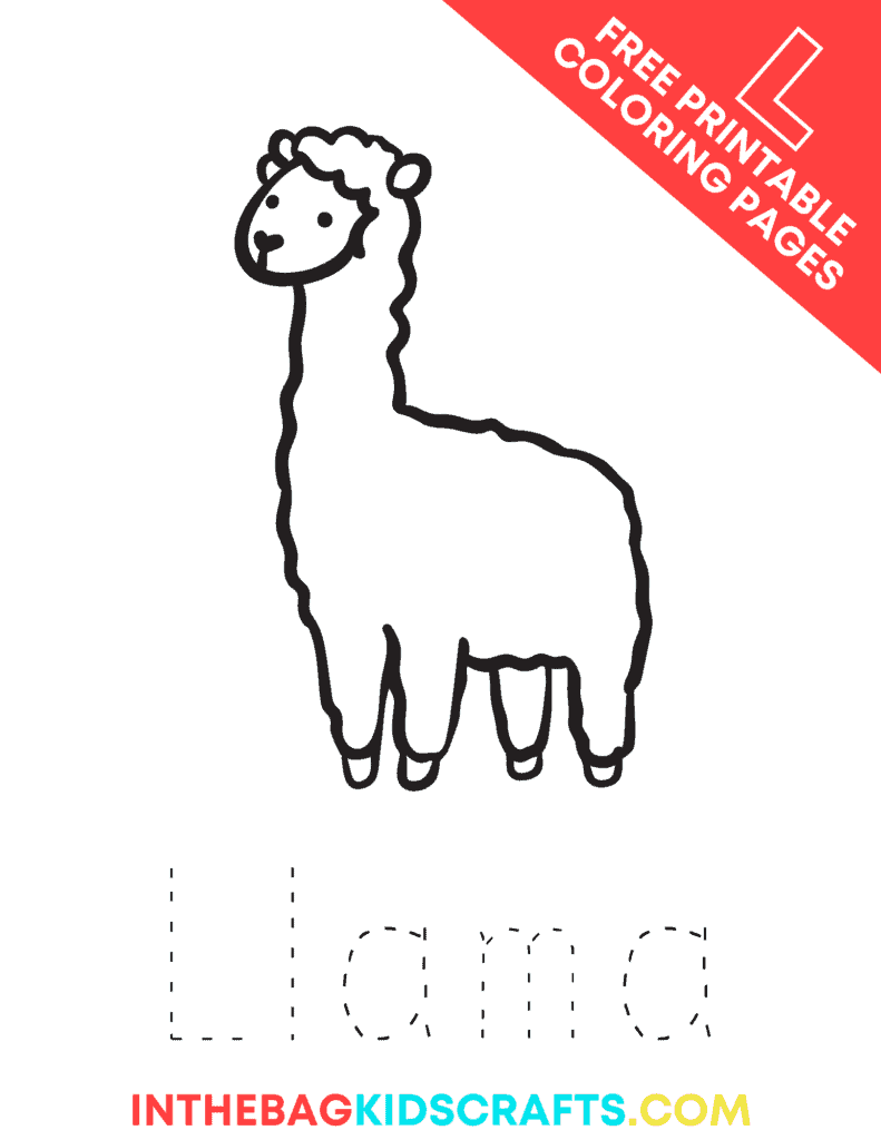 letter l llama coloring pages preschool