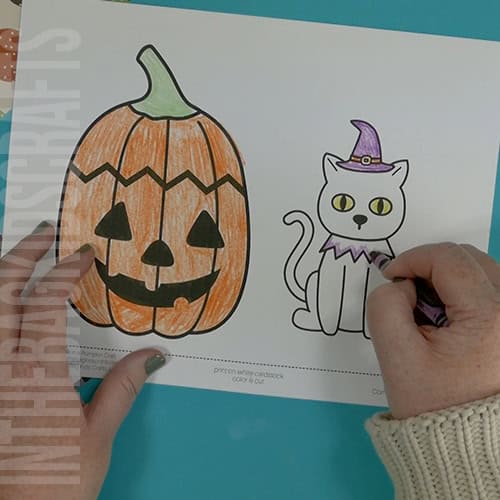 how to draw a black cat and pumpkin