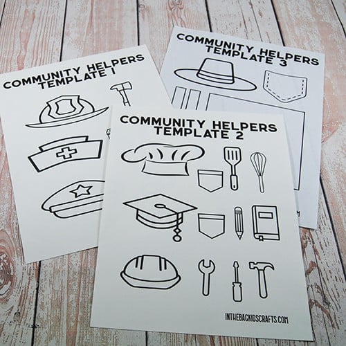 community helpers hats coloring pages