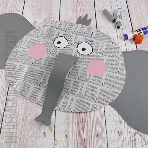 Elephant Craft made with Recycled Newspaper {FREE Template!} • In the ...