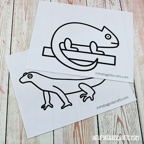 Iguana Craft {with FREE templates} • In the Bag Kids' Crafts