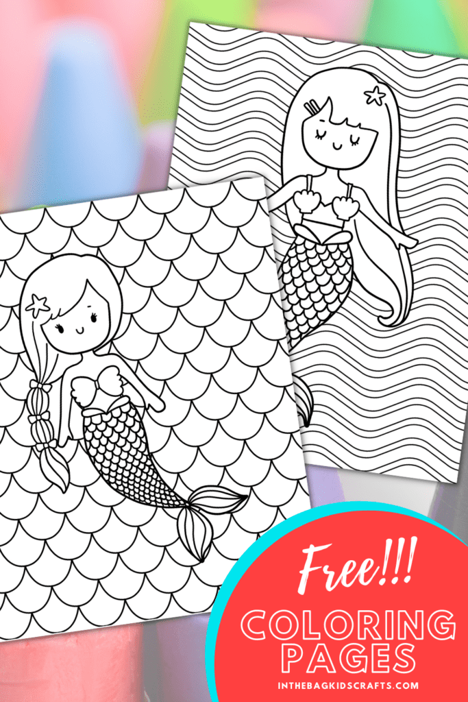 mermaid free coloring pages