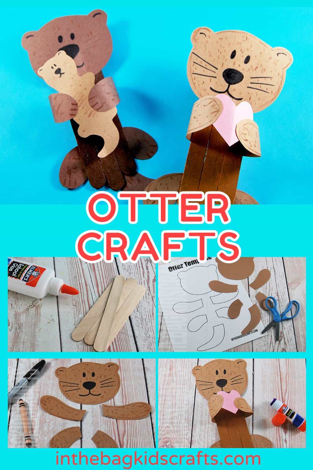 Popsicle Stick Otter Craft for Kids (FREE Template) • In the Bag Kids ...
