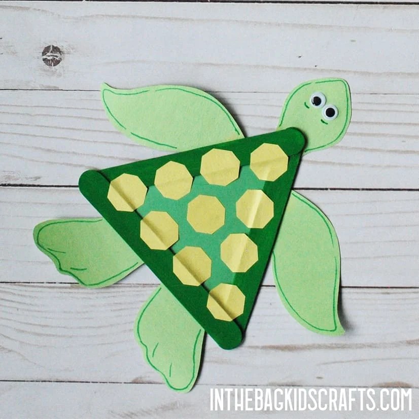 Easy Free Printable Turtle Craft for Preschoolers • In the Bag Kids' Crafts