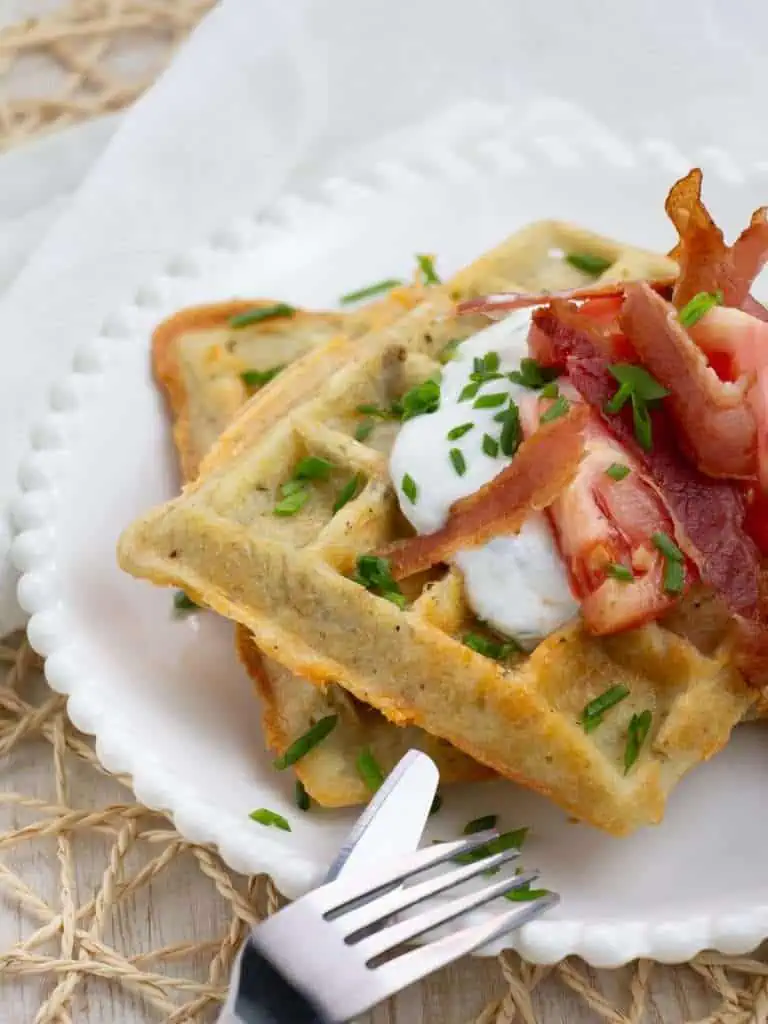 Easy Cheesy Potato Waffles - Little Nomads Recipes