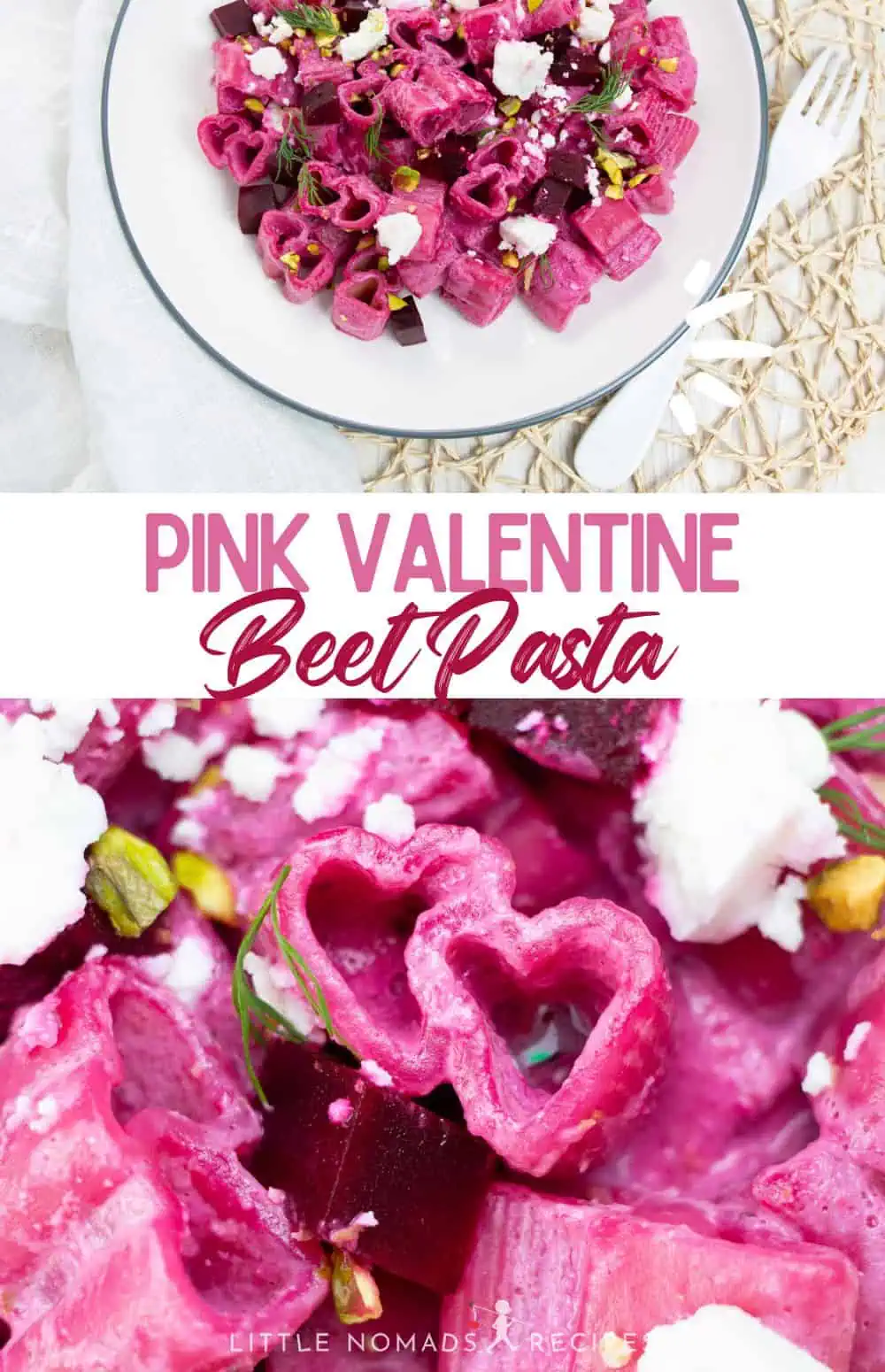 Heart-Shaped Pasta in Pink Beetroot Sauce - Little Nomads Recipes