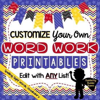 Editable Word Work - Teach Outside the Box