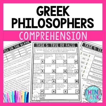 Greek Philosophers Reading Comprehension Challenge - Close Reading ...