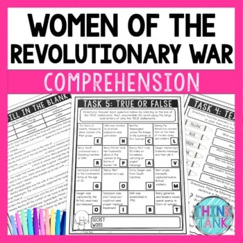 Women of the Revolutionary War Reading Comprehension Challenge - Close ...